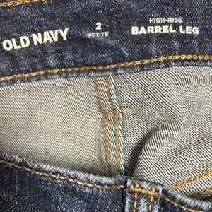 Old Navy | Jeans | Nwt Old Navy High Rise Barrel Leg Dark Blue Jeans ...